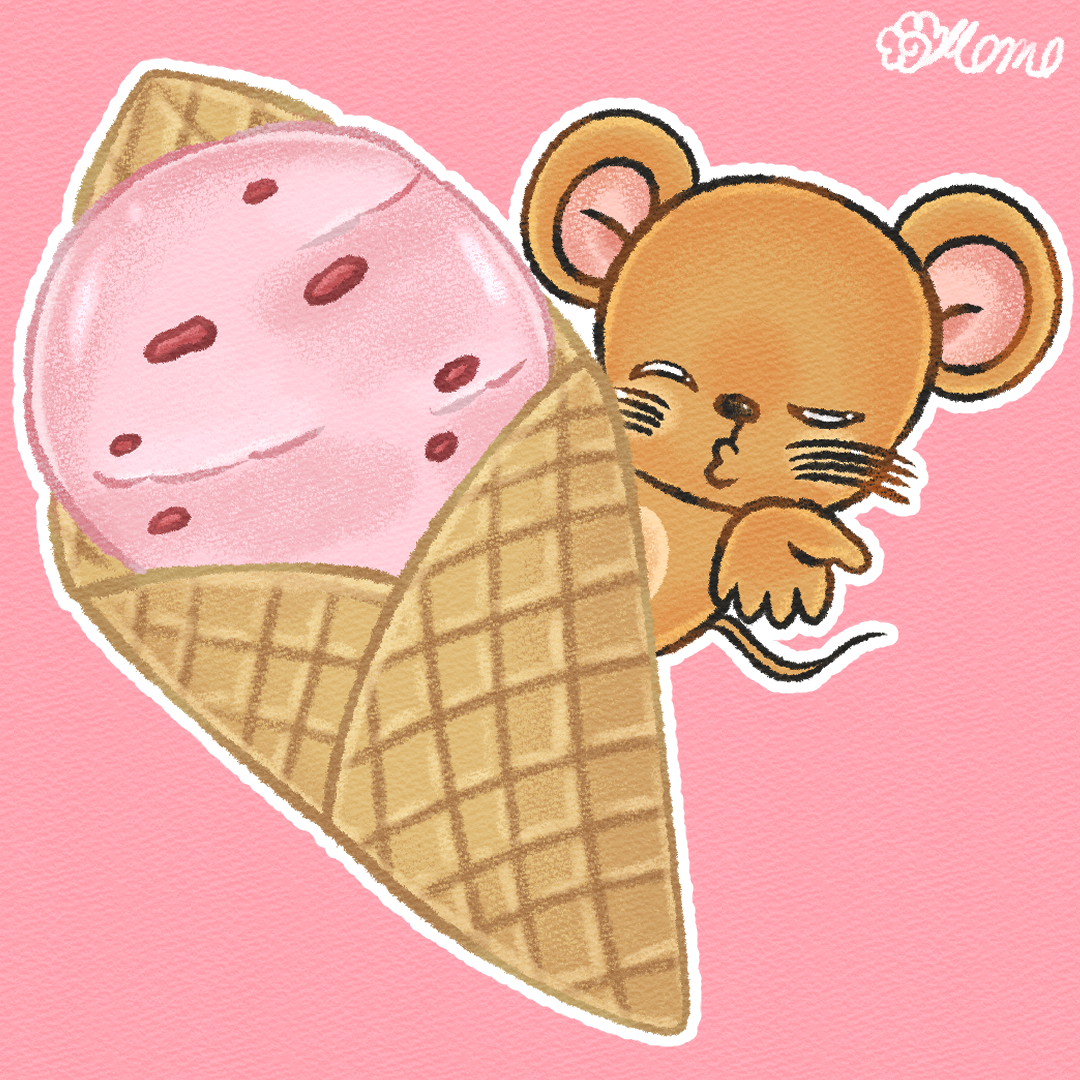 Illustration of day 231 with strawberry ice cream - drew by はなもも ...