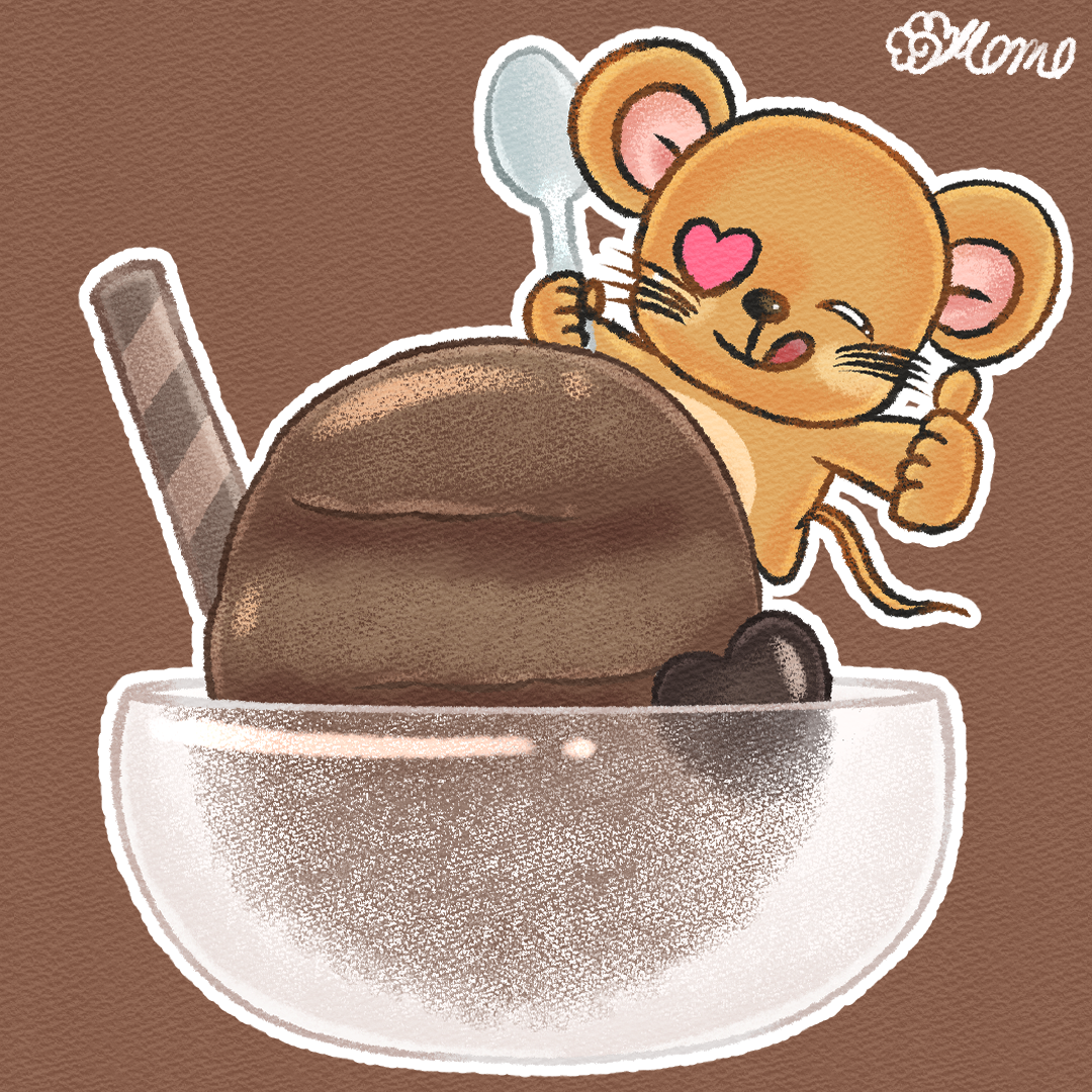 Illustration of day 230 with chocolate ice cream - drew by はなもも ...